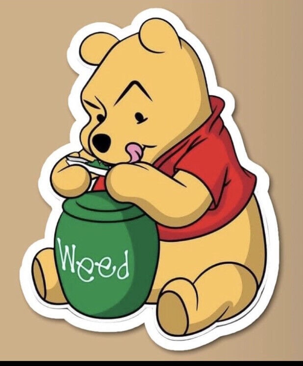 Winnie the Pooh Weed Decal Funny 420 Cannabis Sticker - Etsy