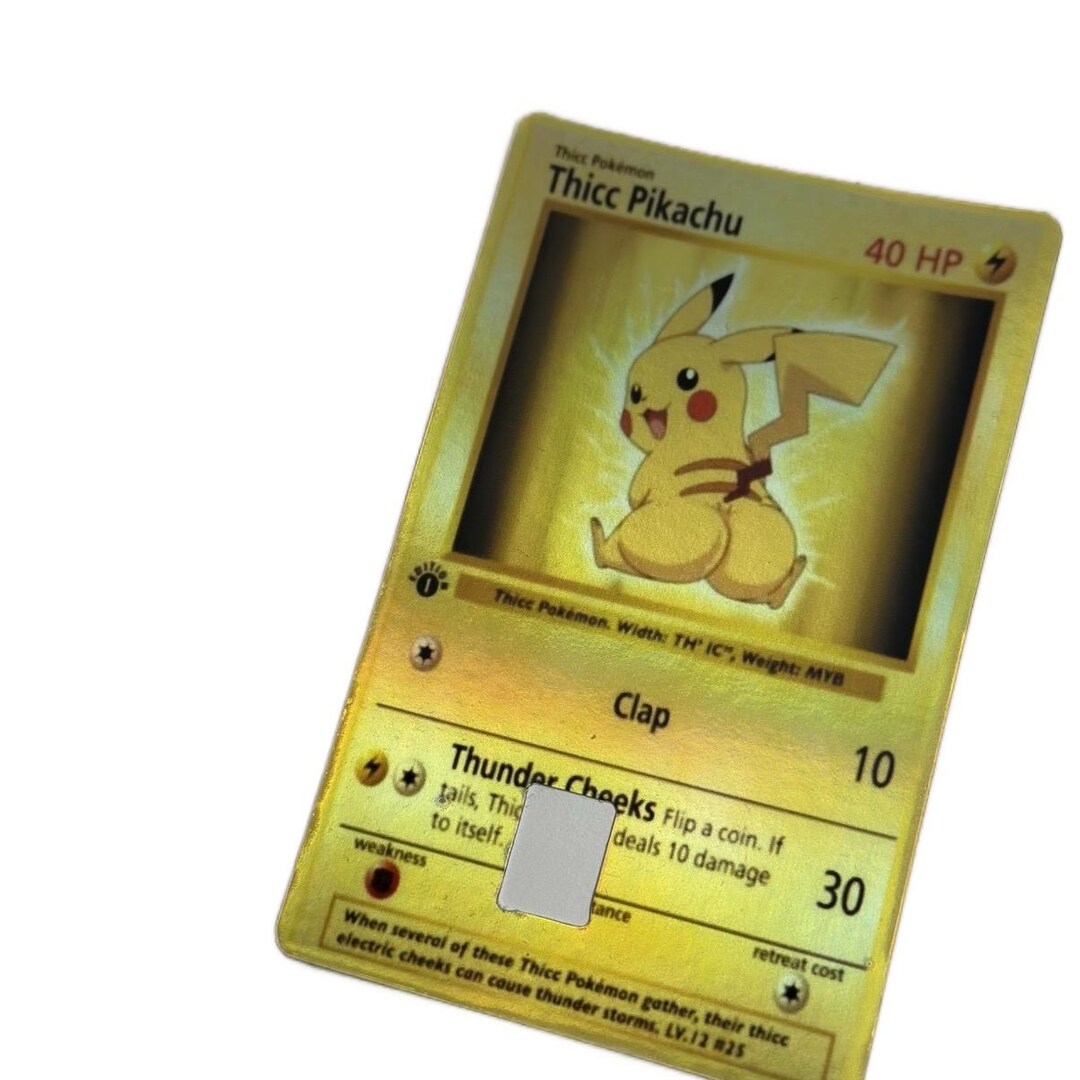 Poke Nostalgic Style Thicc Pika Style Credit Card Sticker Cover Funny ...