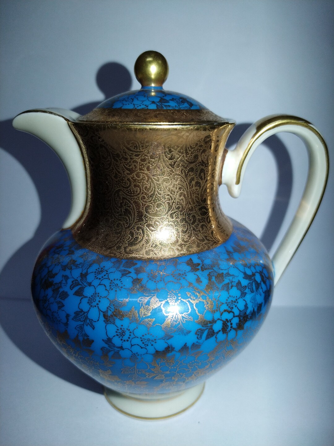 Vintage 1950s ALKA Kunst Kronach Bavaria 310 24 Ea Tea Pot Cobalt Blue ...