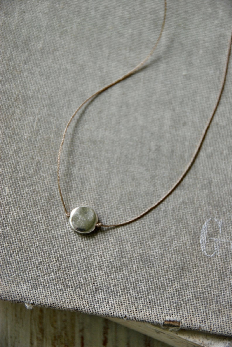 Silver Coin String Choker: Simple Beaded Necklace - Etsy
