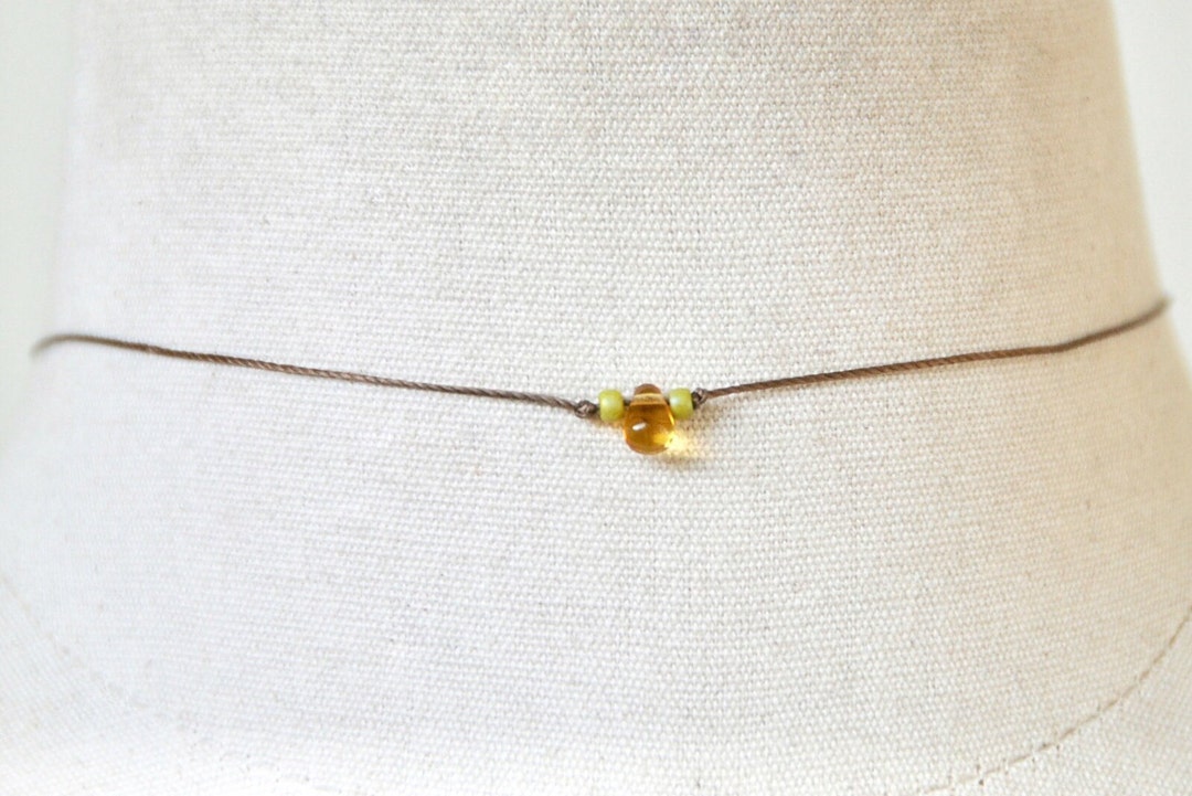 Choker Necklace,teardrop Choker,citrine Choker,beaded Choker,string ...