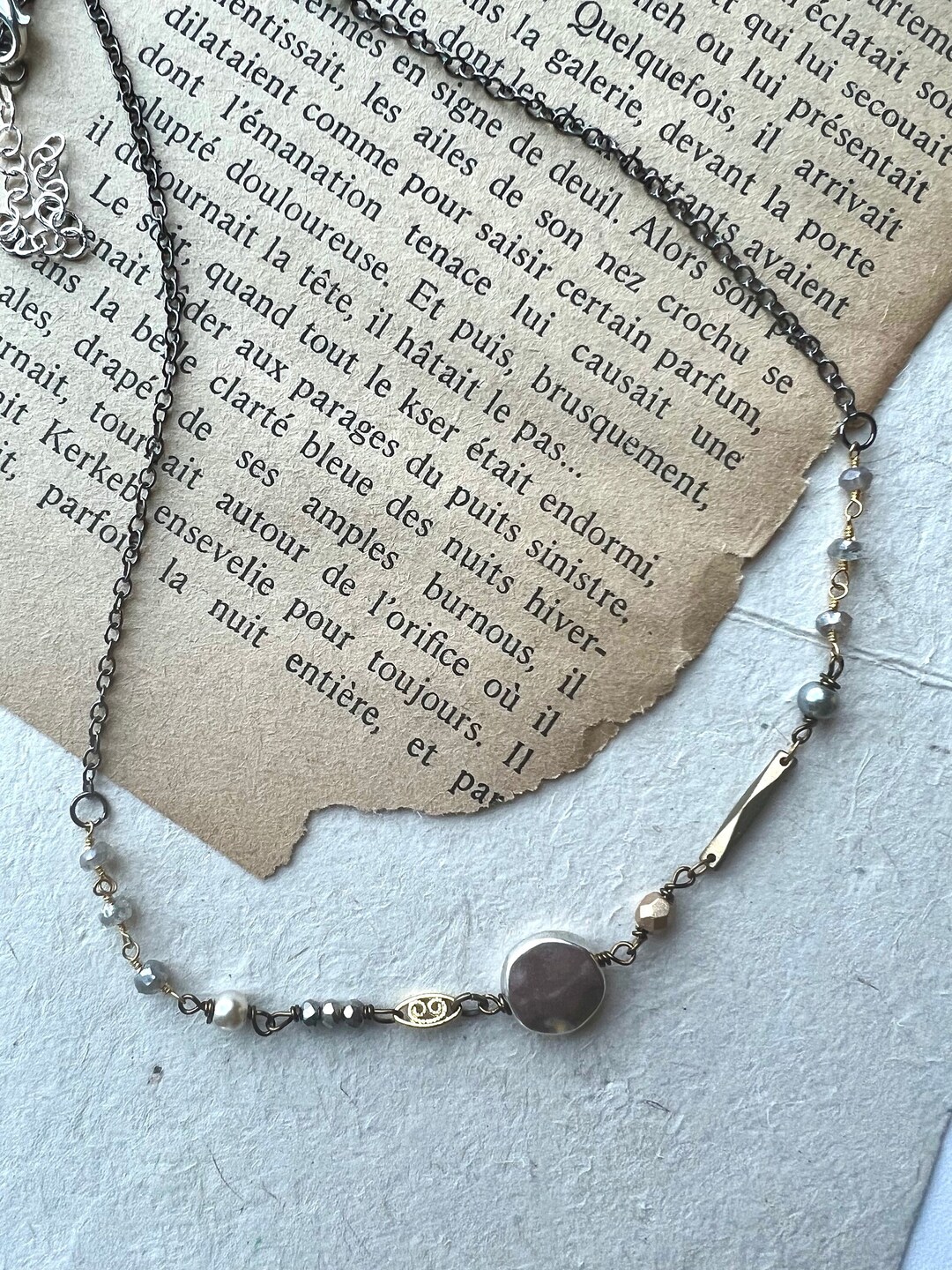 Vintage Inspired Silver Coin Choker, Beaded Choker, Short Necklace ...