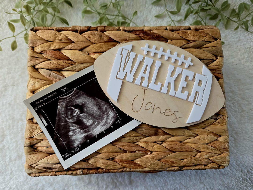 Football Birth Announcement Sign Newborn Name Sign Baseball Football ...
