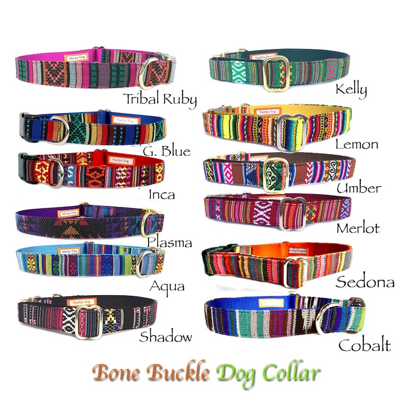 Personalized Bone Buckle Dog Collar, Tribal Navajo Boho Design - Etsy