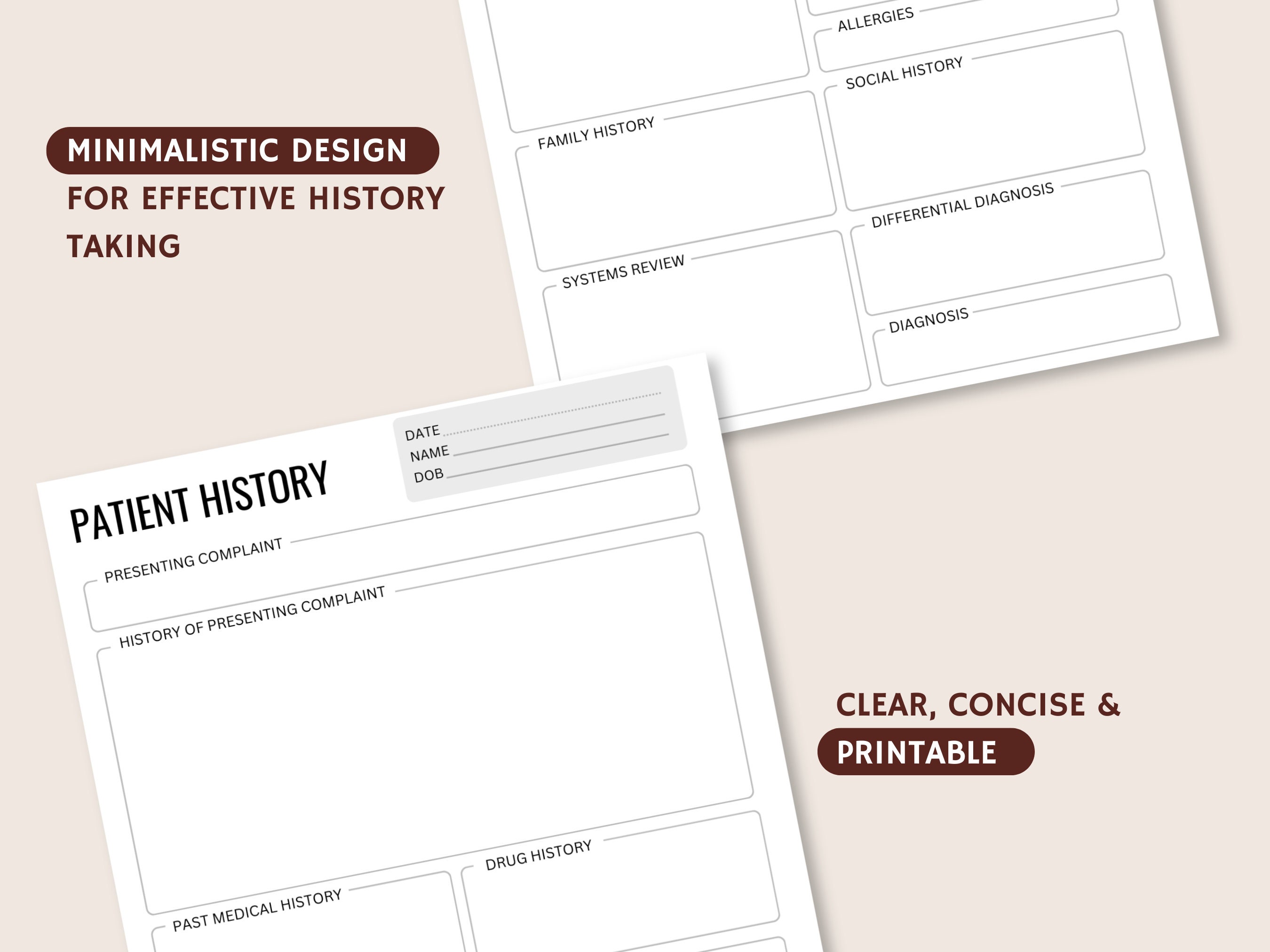 Patient History Taking Sheet Template for Medical Students ...