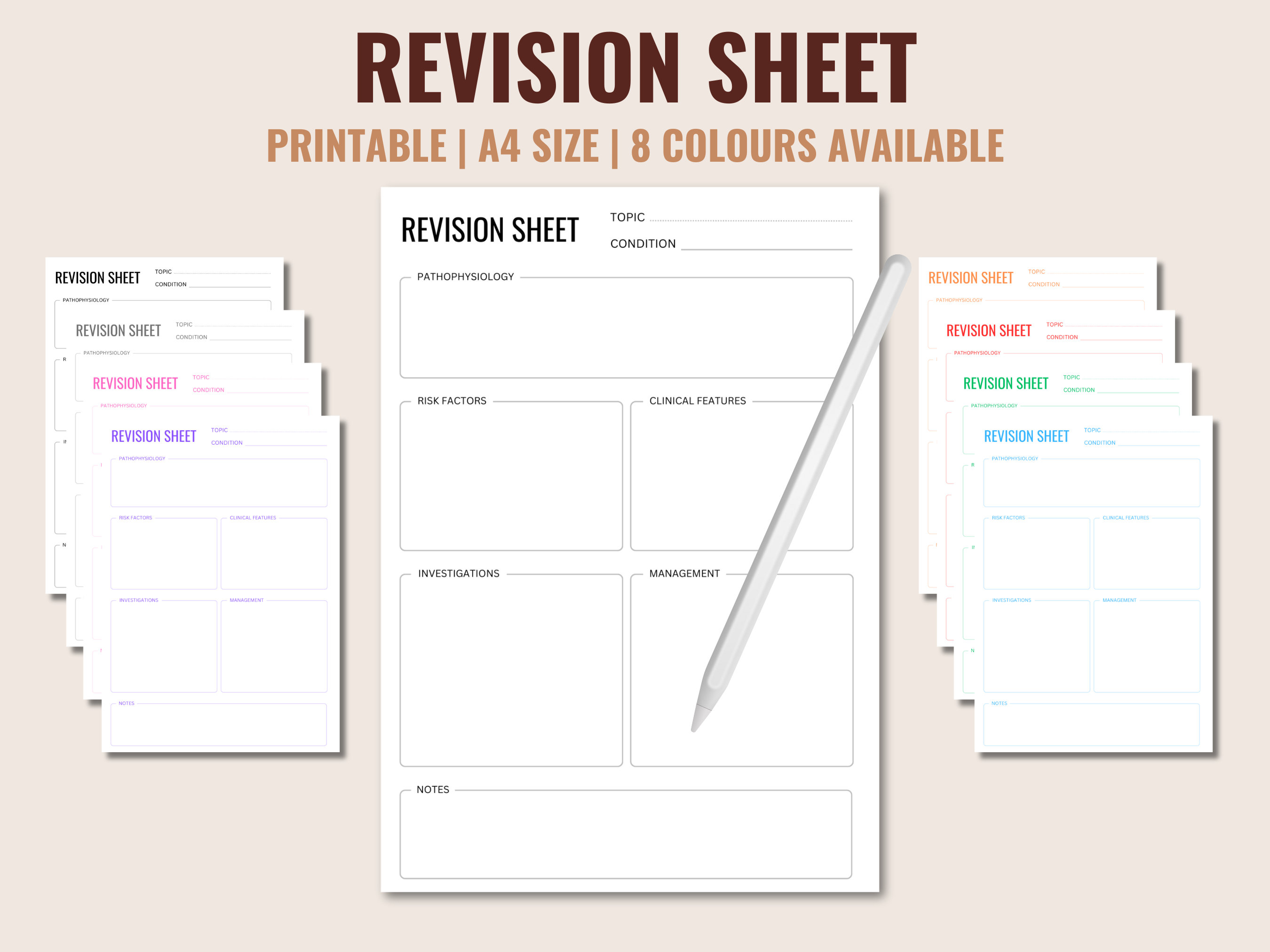 Medicine Revision Sheet, Nursing Revision Sheet, Minimalistic Revision ...