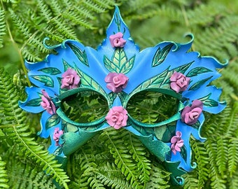 Leather Earth Mask in Spring Green - Etsy