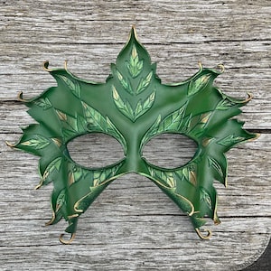 Green Woman Leather Mask for Nature Spirit or Forest Dryad Costume ...