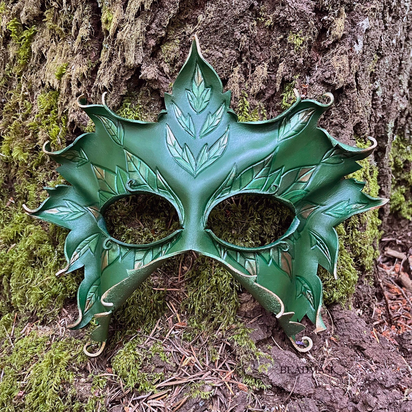 Green Woman Leather Mask for Nature Spirit or Forest Dryad - Etsy