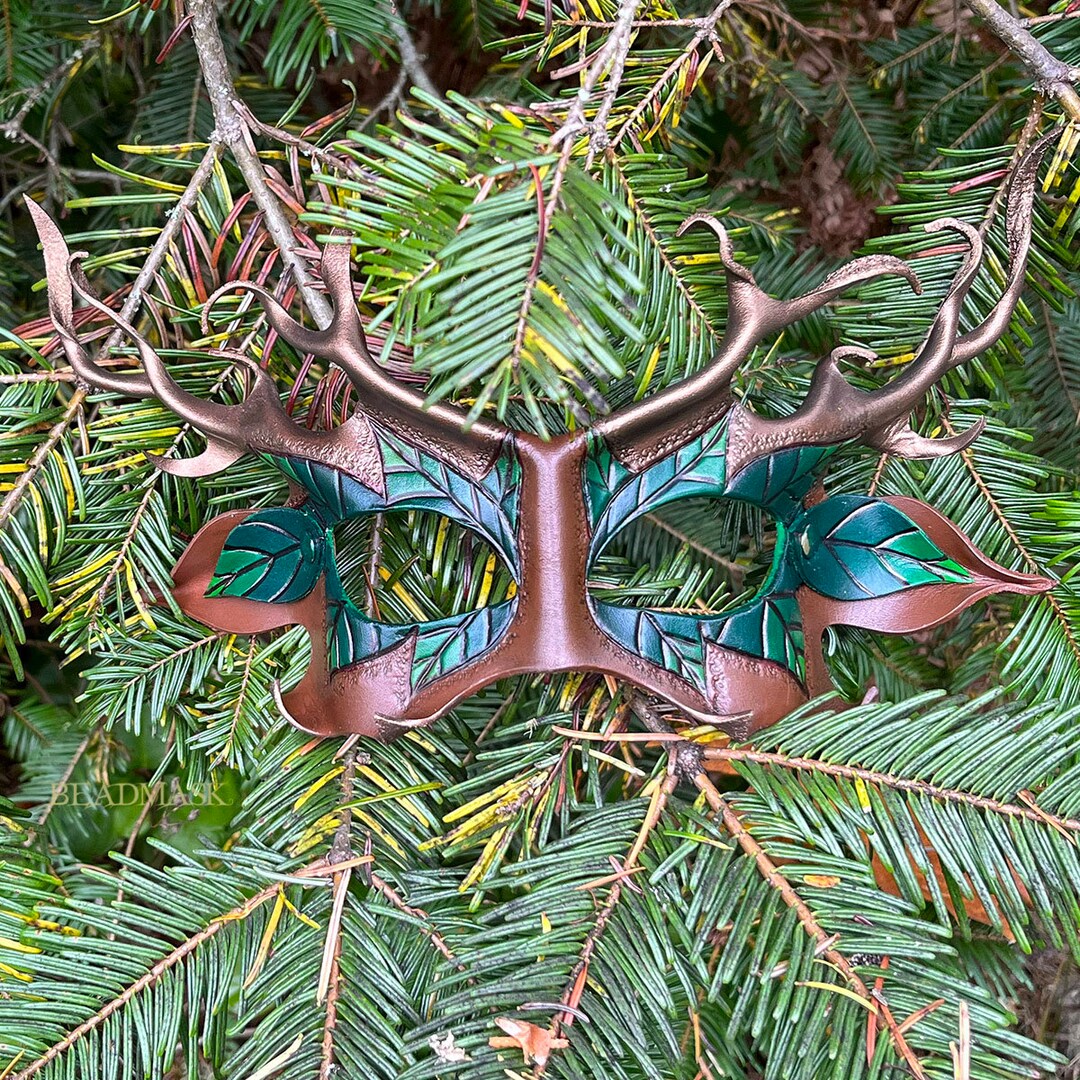 Woodland Stag Tooled Leather Mask of Cernunnos the Mythic - Etsy