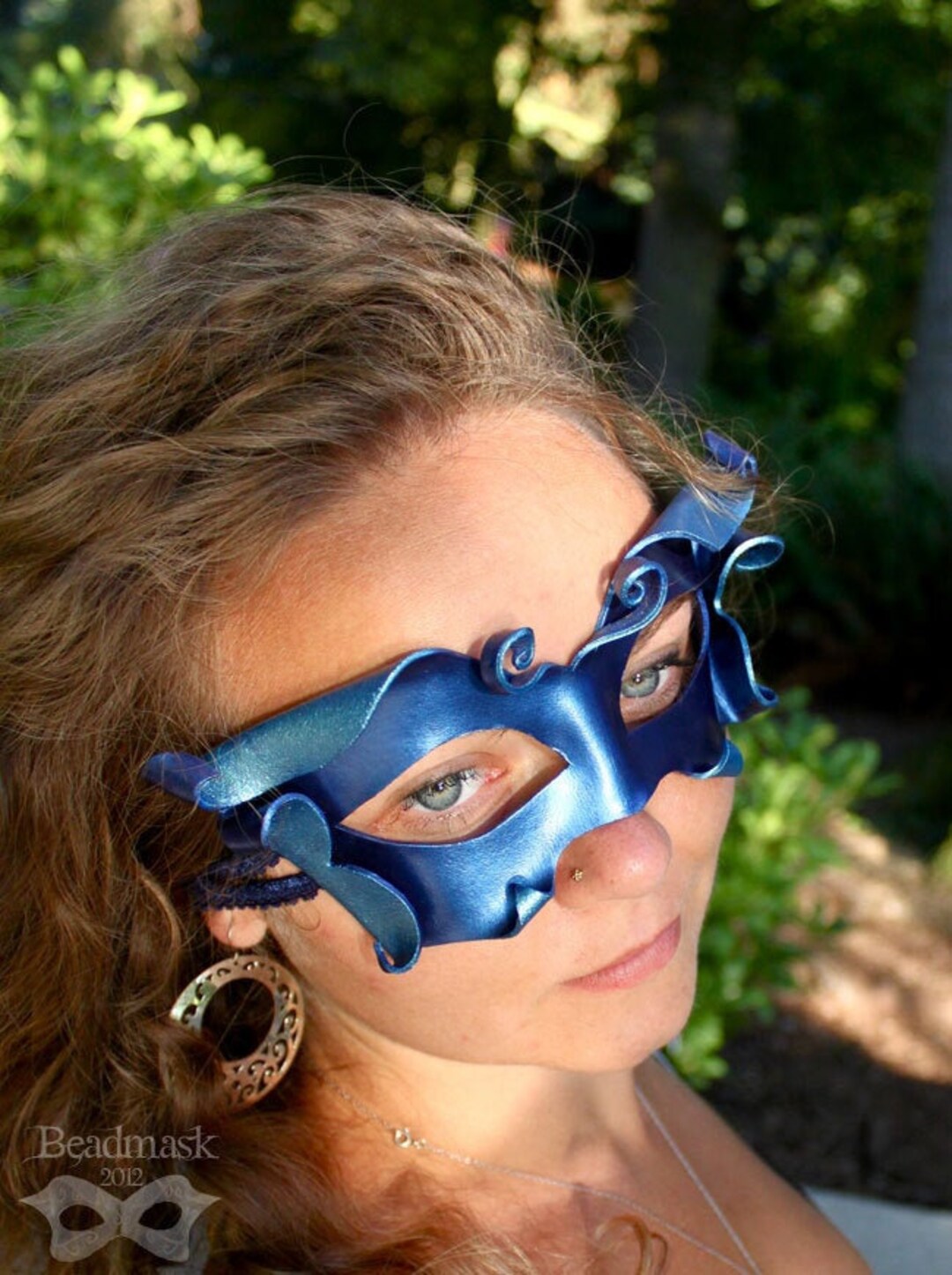 Water Nymph or Fairy Leather Mask IN STOCK in Indigo & Aqua Blue ...