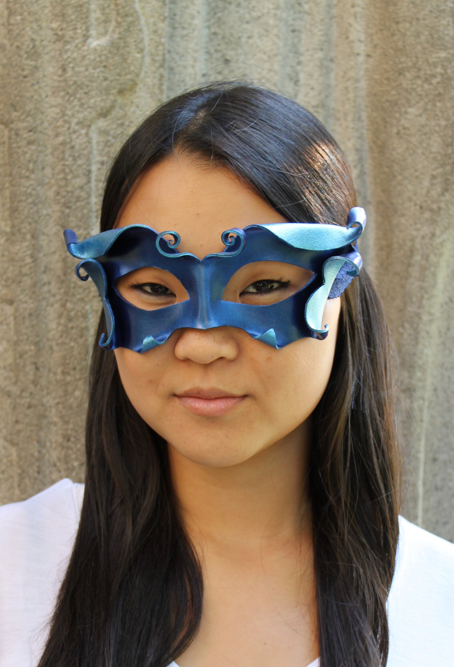 Purple Faerie Leather Mask in Shimmering Purple & Rose. - Etsy