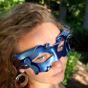 Purple Faerie Leather Mask in Shimmering Purple & Rose MADE TO ORDER ...