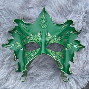 Green Woman Leather Mask for Nature Spirit or Forest Dryad Costume ...