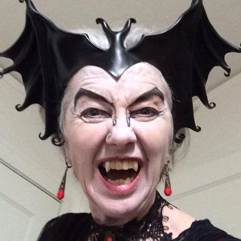 Black Bat Wings Leather Headdress Unisex Adult Costume Crown - Etsy
