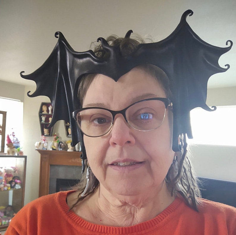 Black Bat Wings Leather Headdress Unisex Adult Costume Crown - Etsy