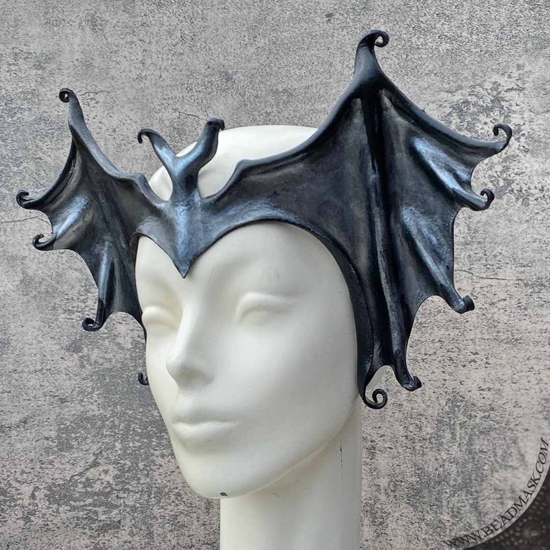 Vampire Bat Gothic Headpiece in Distressed Pewter. IN STOCK NOW. Unisex ...
