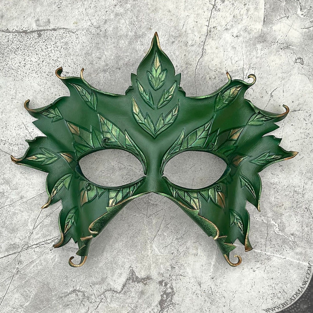 Green Woman Leather Mask for Nature Spirit or Forest Dryad - Etsy