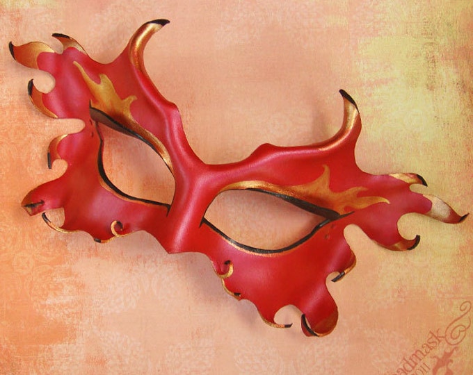 Fire Elemental Leather Mask - Etsy