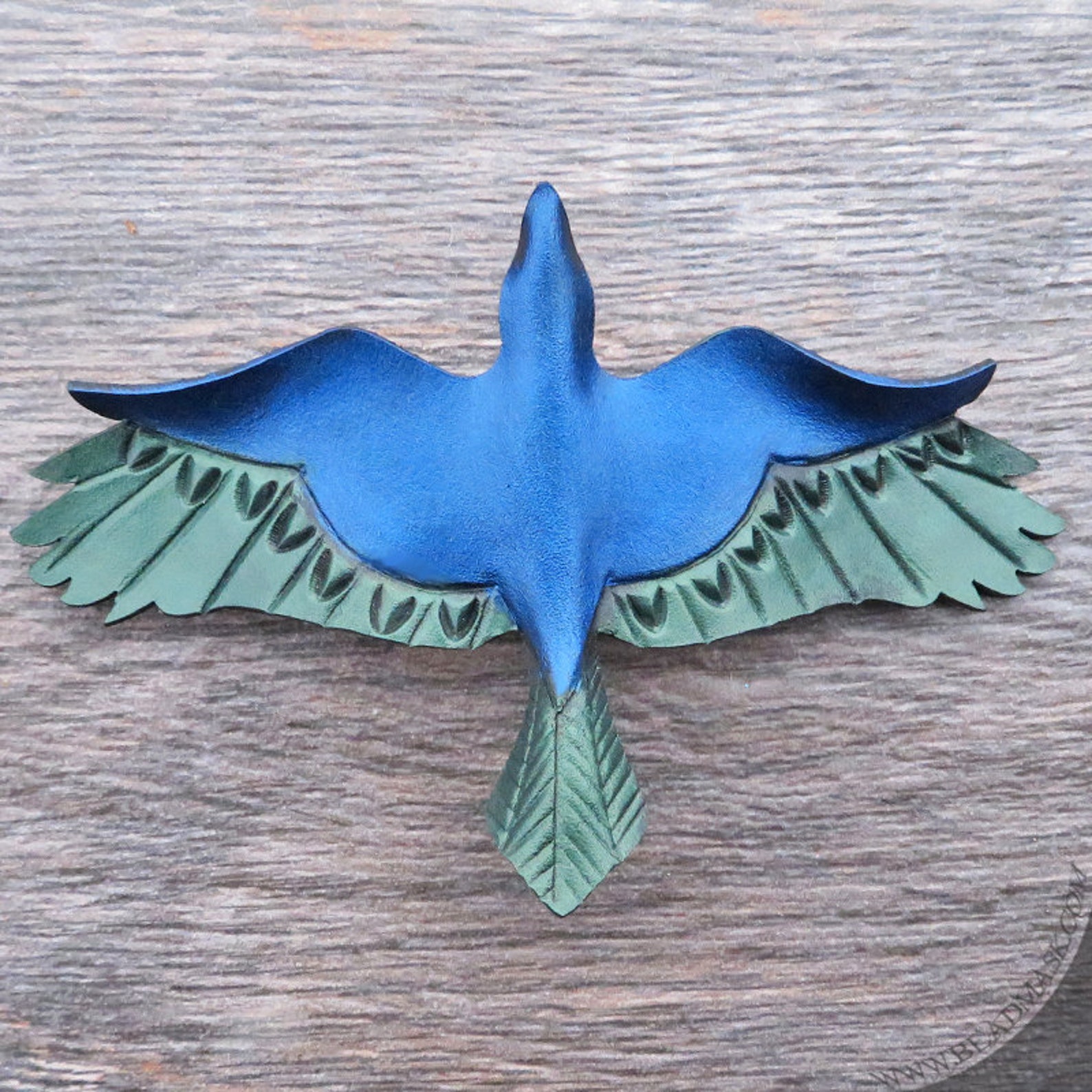 Hand Painted Raven Leather Hair Barrette With High Quality | Etsy