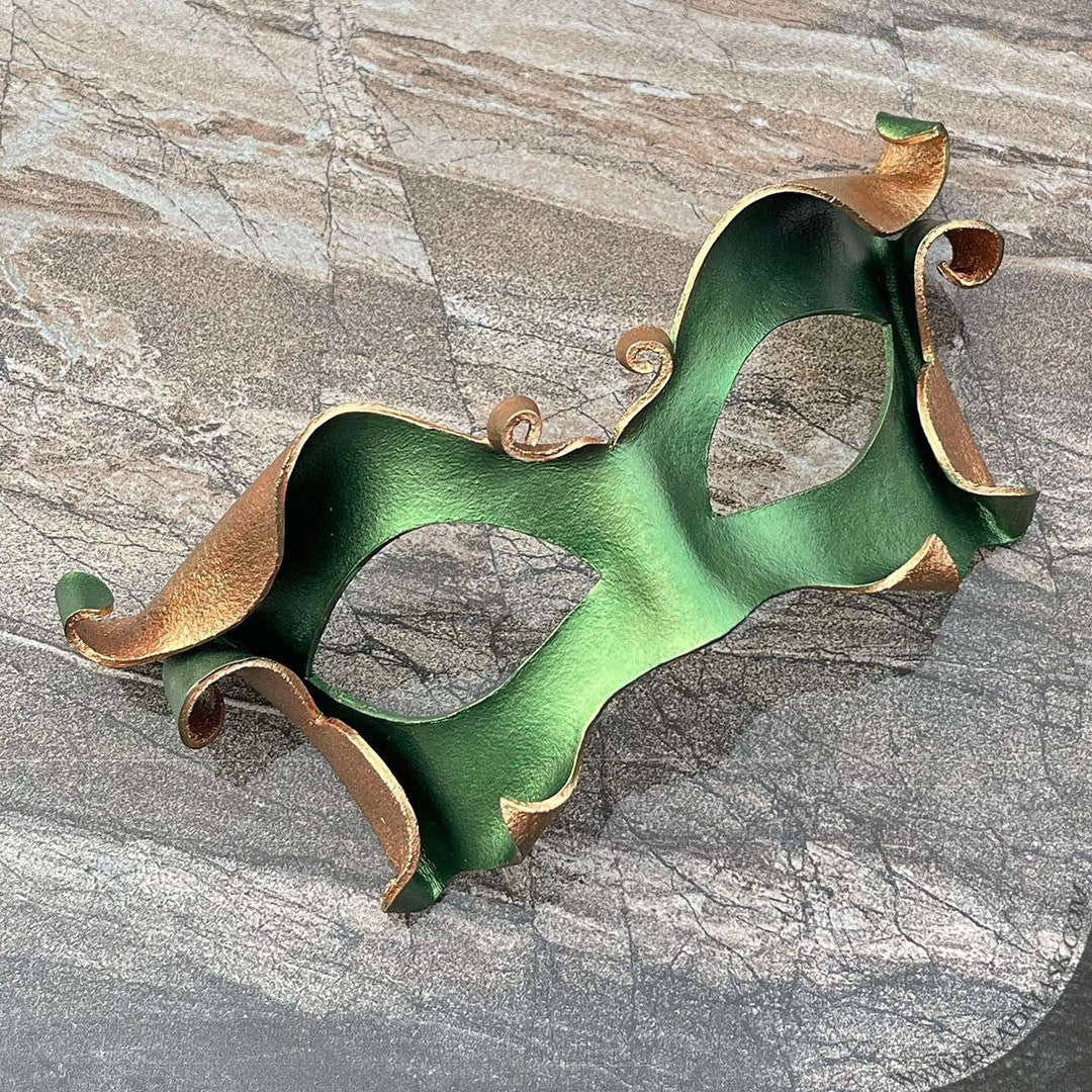 Leather Faerie Mask in Shimmering Olive Green and Bronze. IN STOCK ...