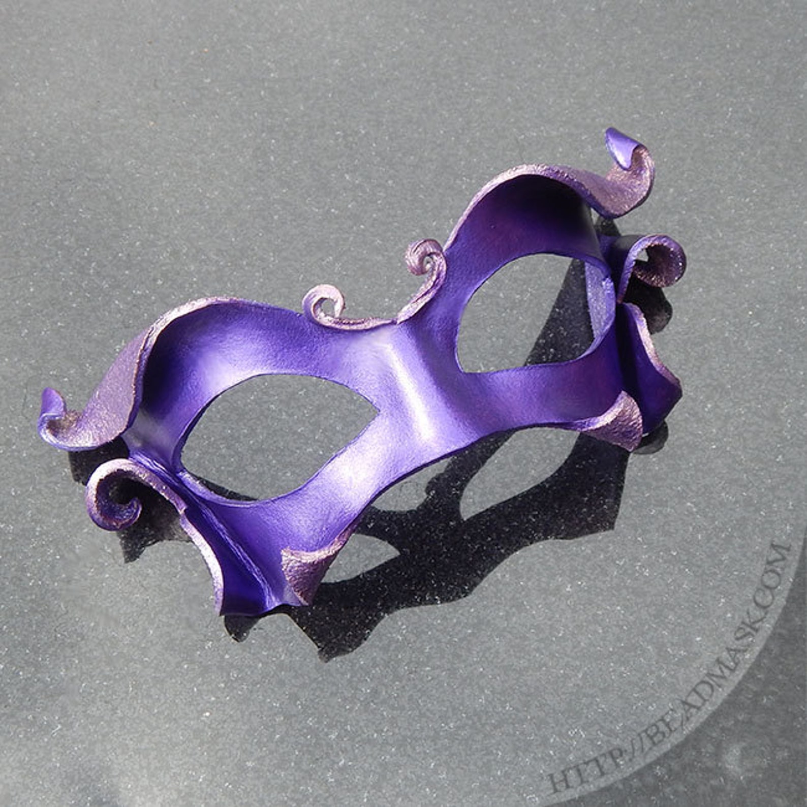 Purple Faerie Leather Mask in Shimmering Purple & Rose. - Etsy