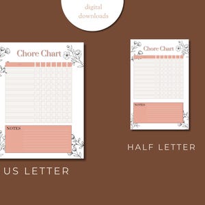 Family Chore Chart | Printable Weekly Organizer | A4, A5, US Letter ...