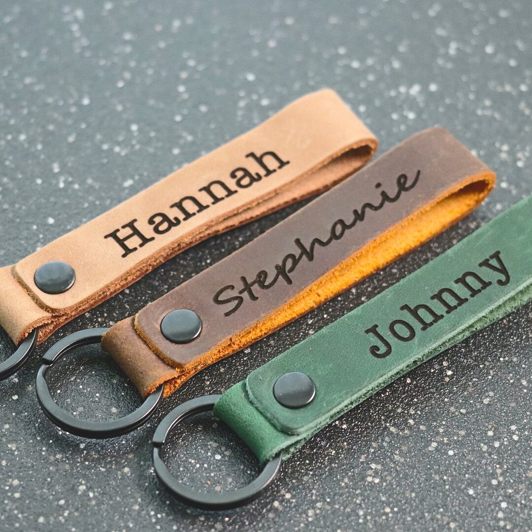 Leather NAME TAG, LEATHER Gift, Unisex Gift, Fathers Day Gift, Mothers ...