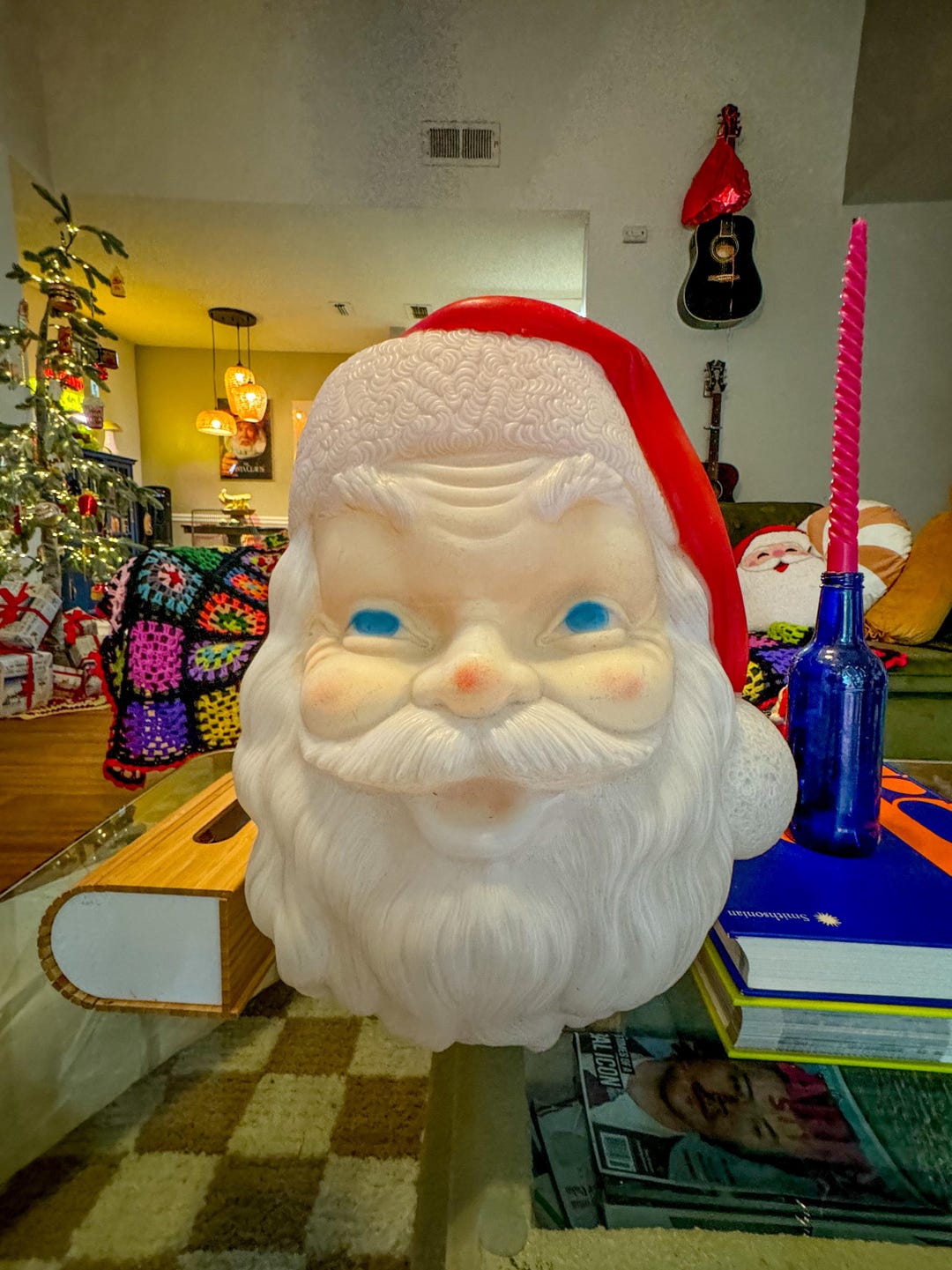 Vintage Christmas 1970s Large Santa Head Blow Mold 16 - Etsy