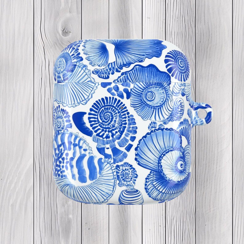 Blue Seashell AirPod Case, Cute Seashell Headphones Cover, Stylish ...