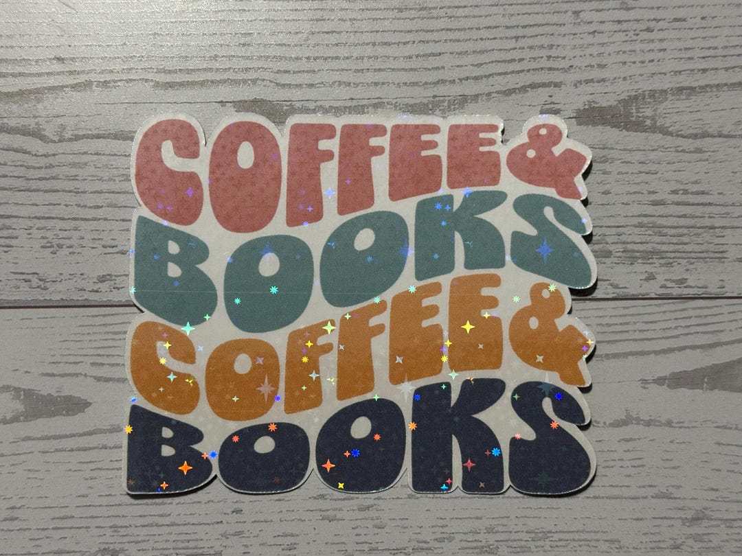 Books and Coffee Sticker- Gift for Her - Cute Book Gifts - Book Lover ...