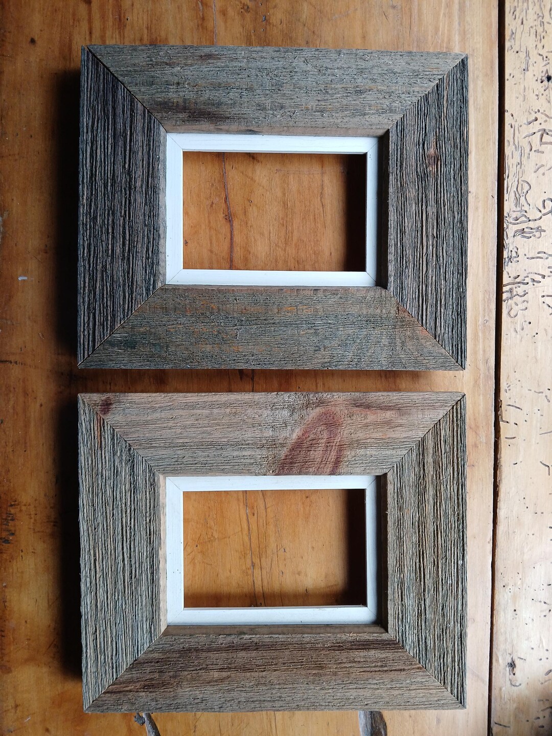 Wood Frames Vintage Pair of Rustic Picture Frames 9.5 by 11.5 by .75 ...