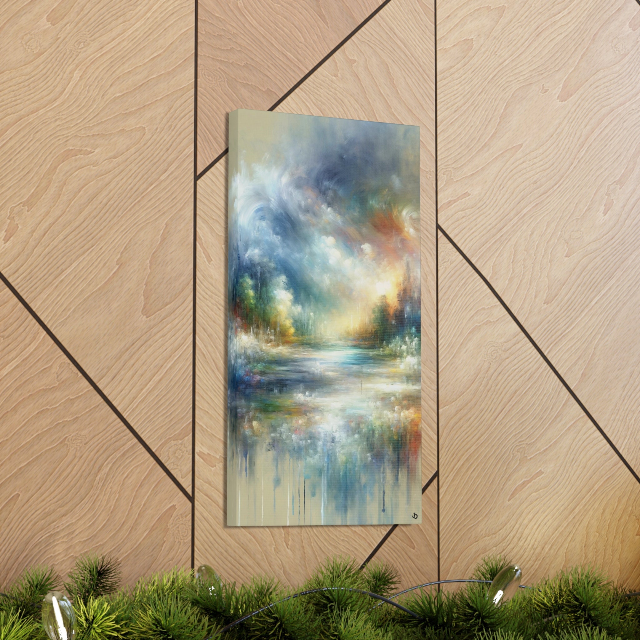 Dripping Dreamscape, 10"x20" Canvas Gallery Wrap, Impressionism ...