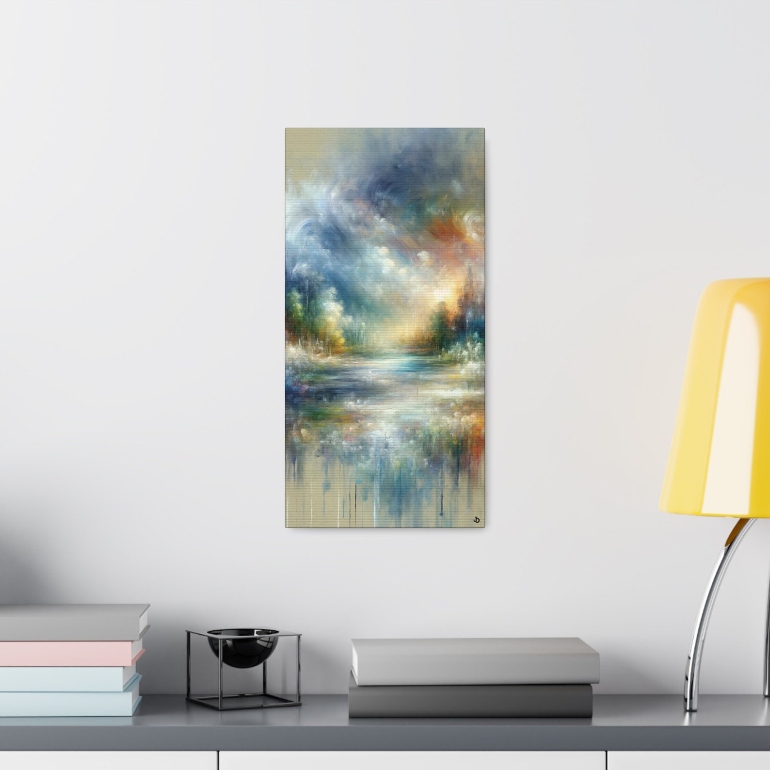 Dripping Dreamscape, 10"x20" Canvas Gallery Wrap, Impressionism ...