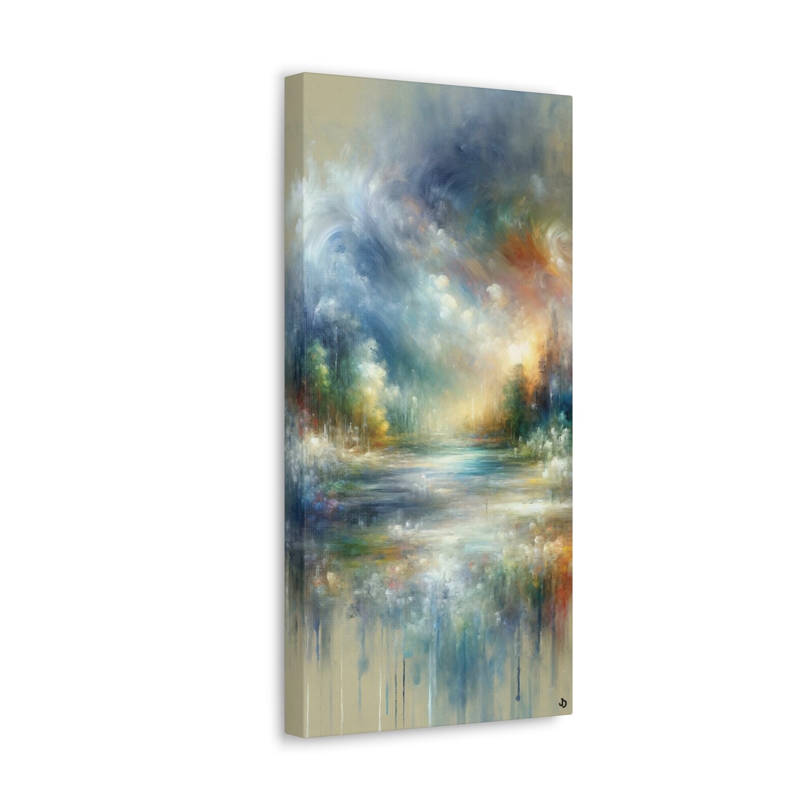 Dripping Dreamscape, 10"x20" Canvas Gallery Wrap, Impressionism ...