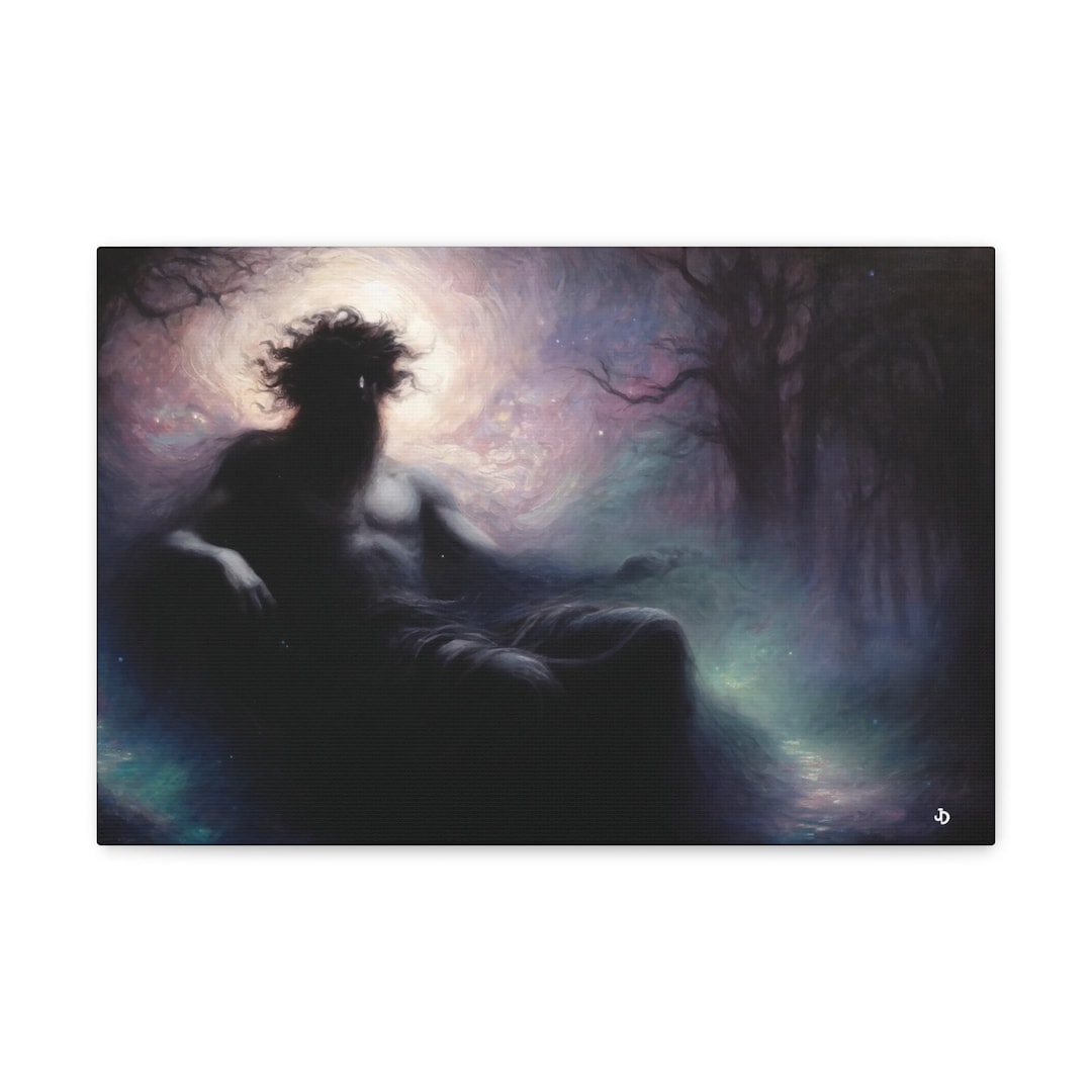 Erebus God of Darkness, 18x12 Canvas Gallery Wrap, Impressionism, Greek ...