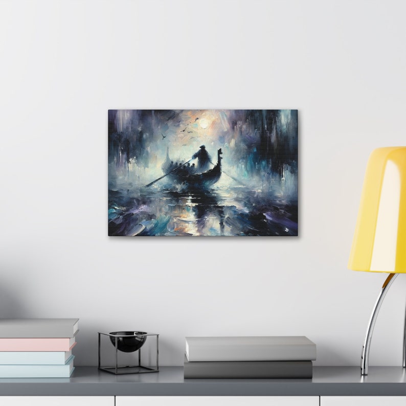 Charon Crossing the Styx, 18"x12" Canvas Gallery Wrap, Impressionism ...