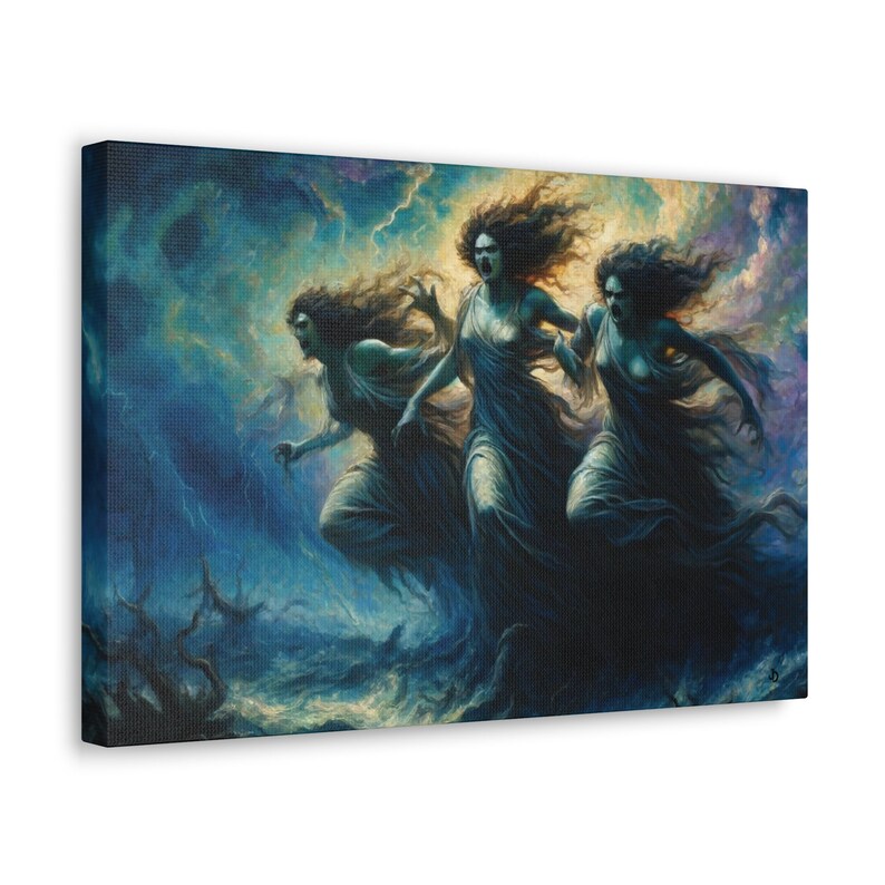 Furies, 18"x12" Canvas Gallery Wrap, Impressionism, Greek Mythology ...