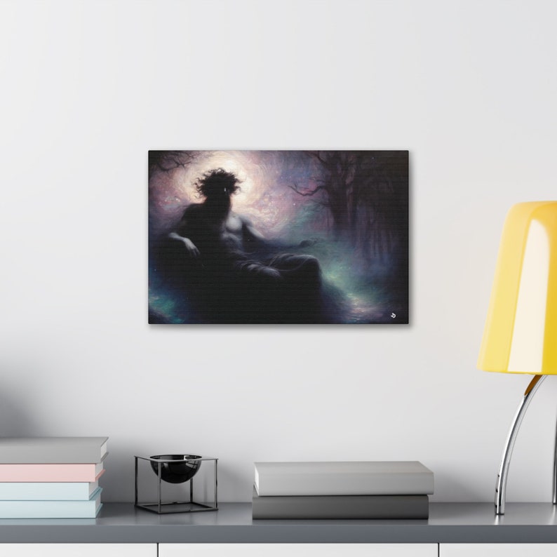 Erebus God of Darkness, 18x12 Canvas Gallery Wrap, Impressionism, Greek ...