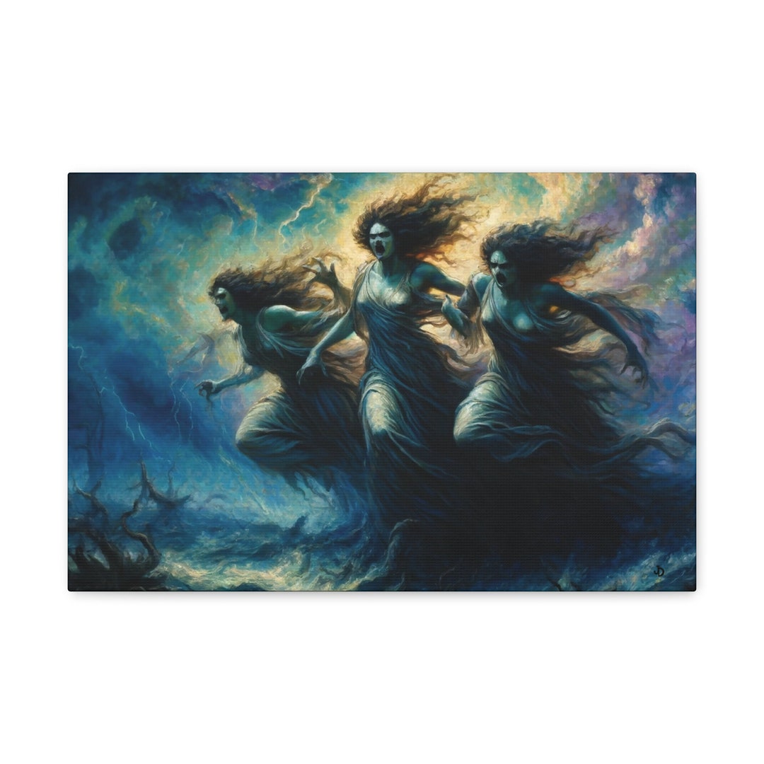 Furies, 18"x12" Canvas Gallery Wrap, Impressionism, Greek Mythology ...