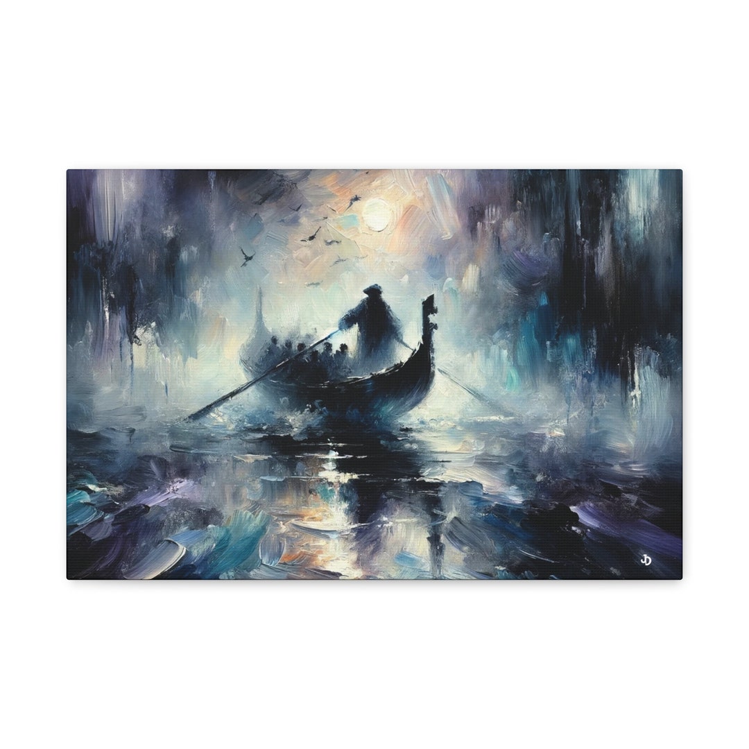 Charon Crossing the Styx, 18"x12" Canvas Gallery Wrap, Impressionism ...