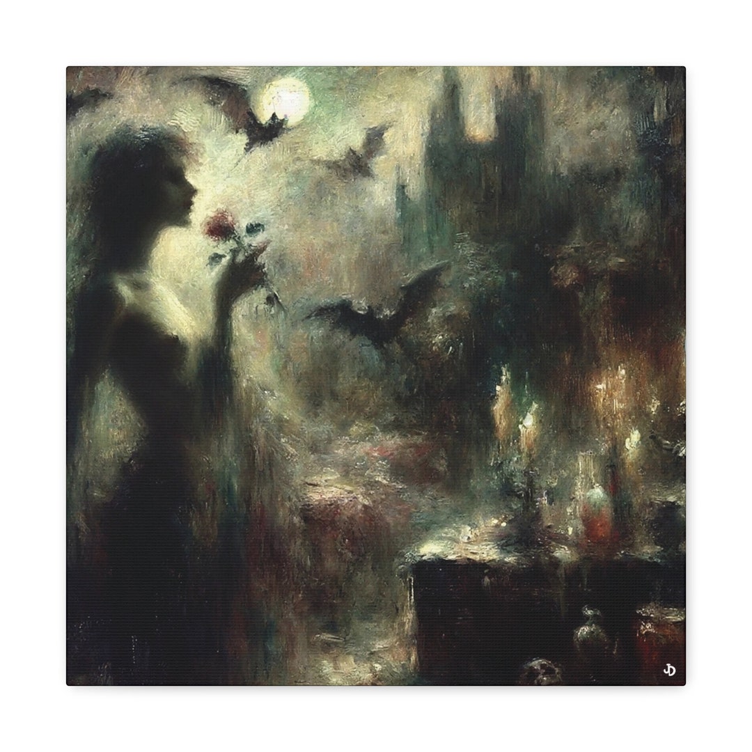 Horror Movie Homage #2, 16"x16" Canvas Gallery Wrap, Impressionism ...