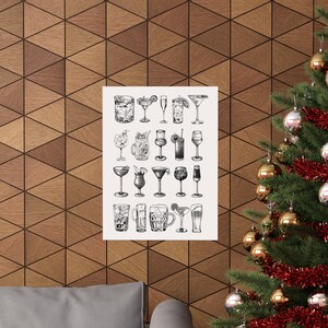 Cocktails Drinks Beer Alcohol Bar Cart Poster Print Aesthetic Trendy ...