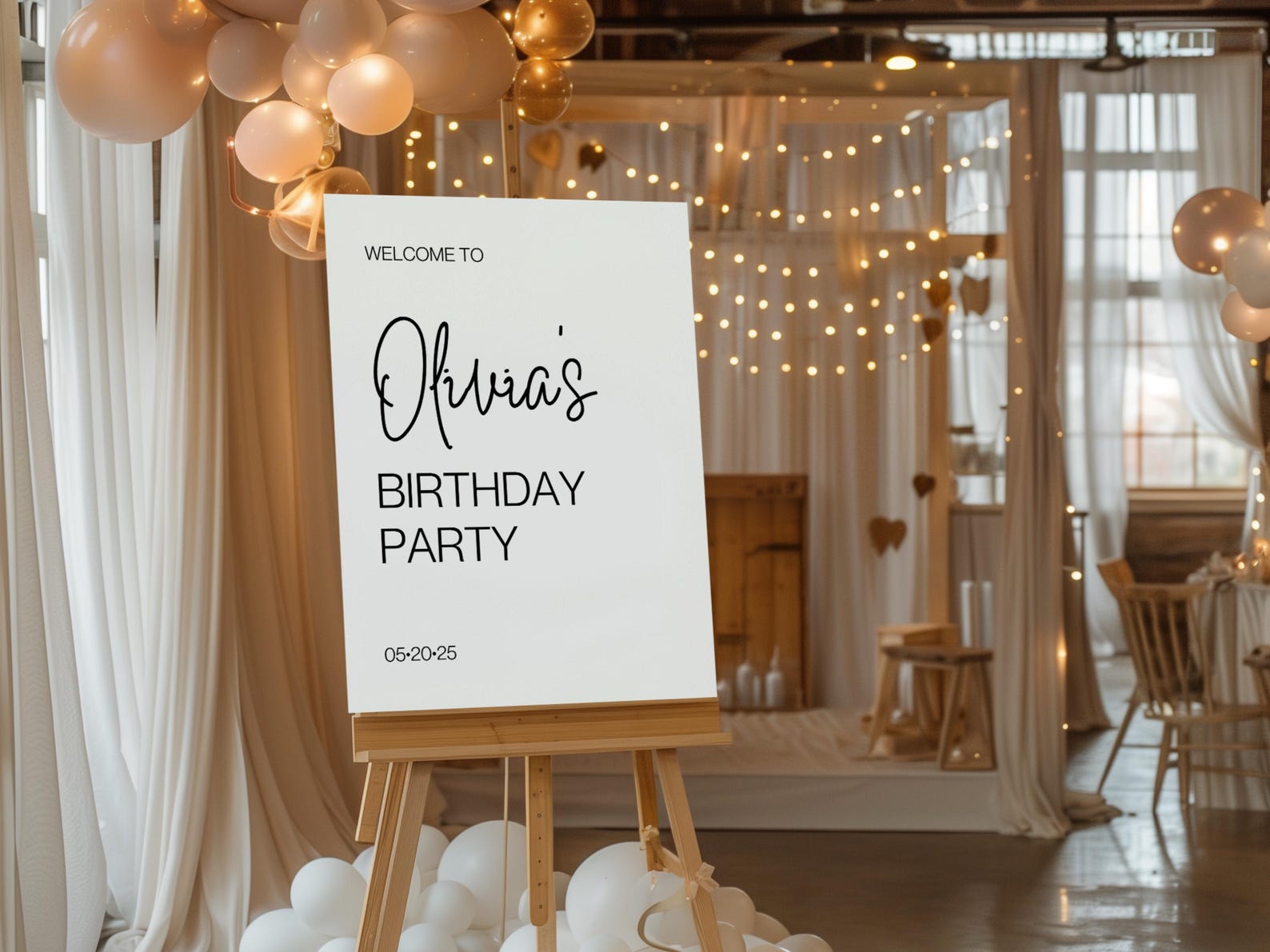 Simple Birthday Party Welcome Sign | Instant Download | Editable DIY ...