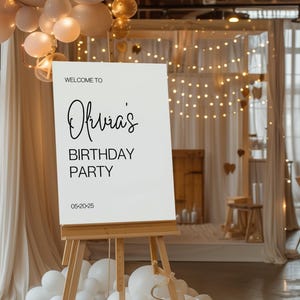 Simple Birthday Party Welcome Sign | Instant Download | Editable DIY ...
