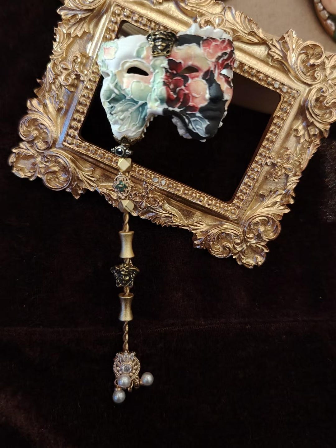 Handmade Seto Yaki Garden Venetian Masquerade 3 Faced Doll Mask 1:6 ...