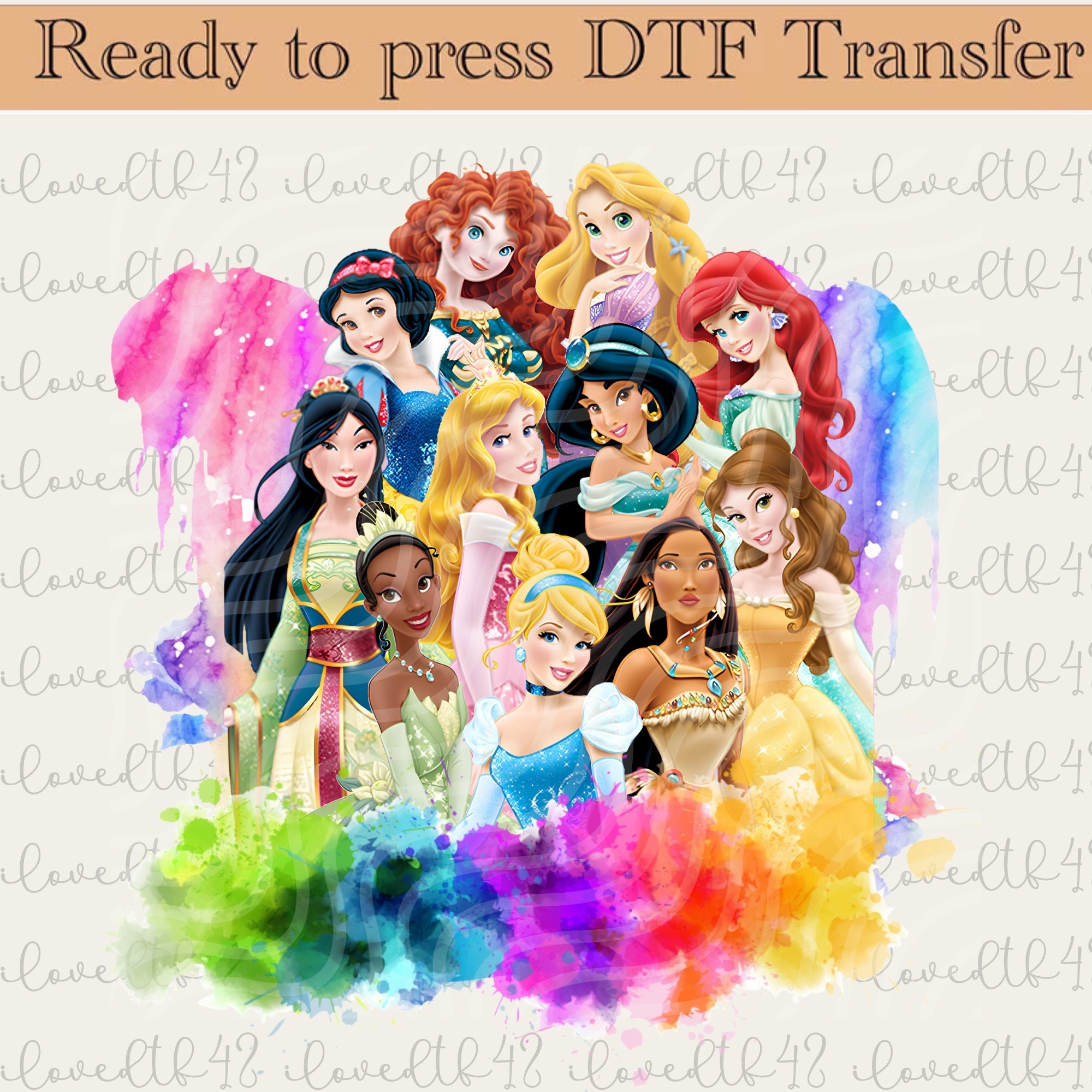 Disney Princess Ready to Press,disney Heat Transfer,rapunzel Dtf,moana ...