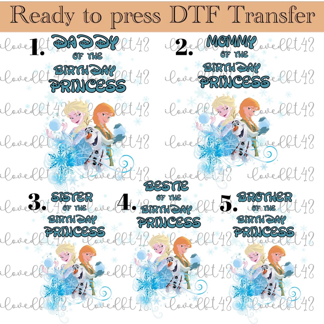 Birthday Princess Ready to Press, Frozen Birthday Girl Heat Transfer ...