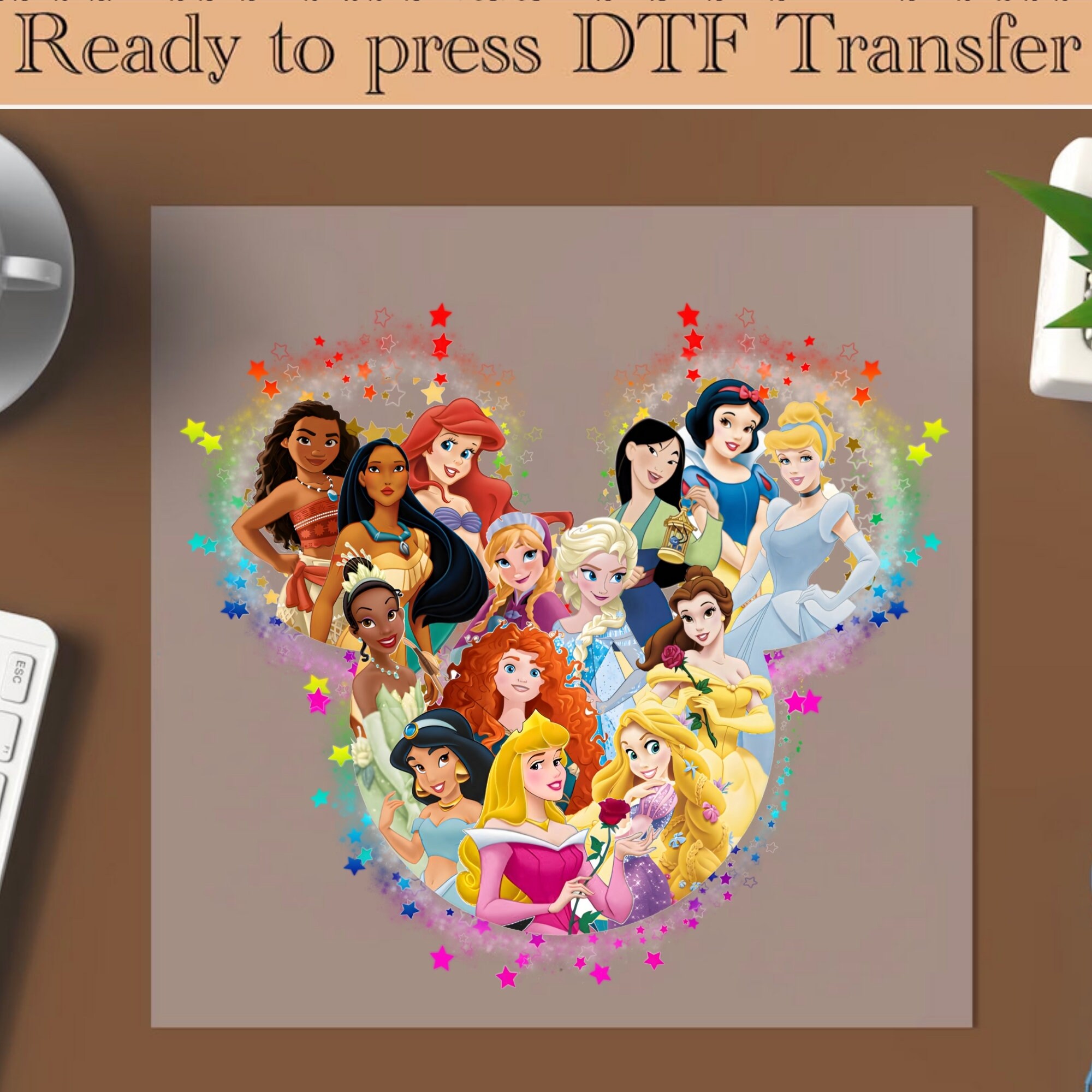 Disney Princess Ready to Press,disney Heat Transfer,rapunzel Dtf,moana ...
