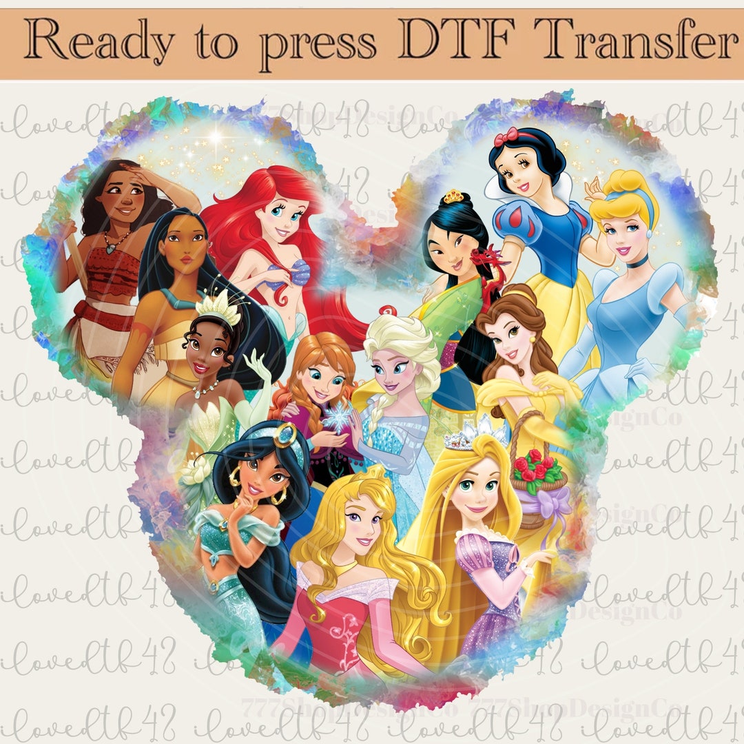 Disney Princess Ready to Press,disney Heat Transfer,rapunzel Dtf,moana ...